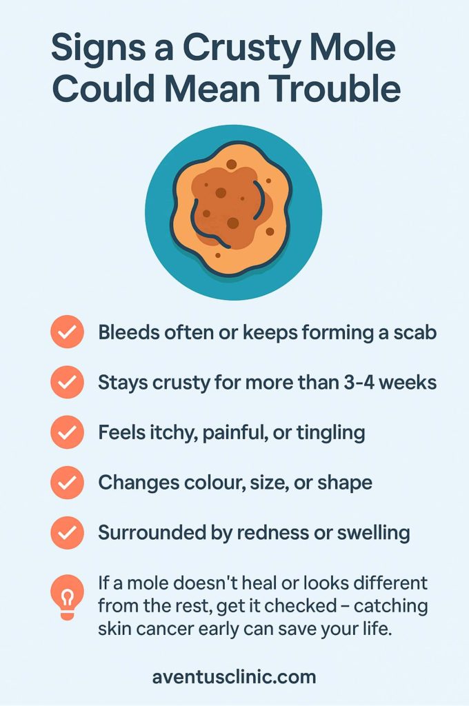 Crusty Moles: Small Scab That Won’t Heal & When to See a Doctor